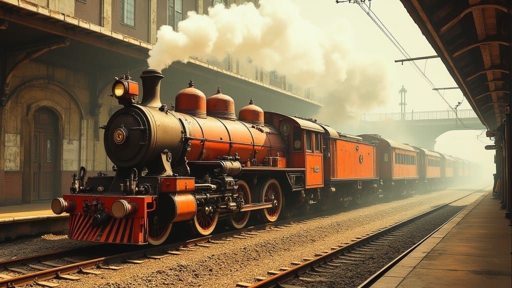 rusty-red steam locomotive - rusty-red steam locomotive