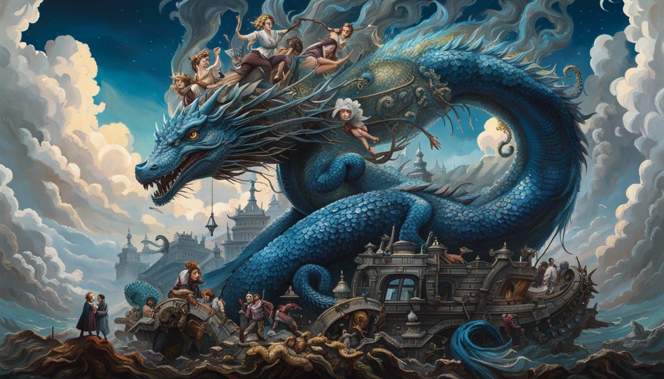 BLUE DRAGON - AI Generated Artwork - NightCafe Creator