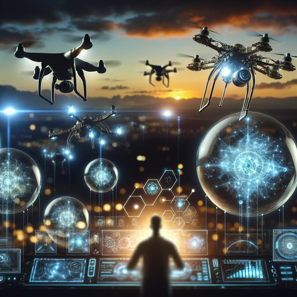 show me what the drones and the orbs are doing and who is behind it