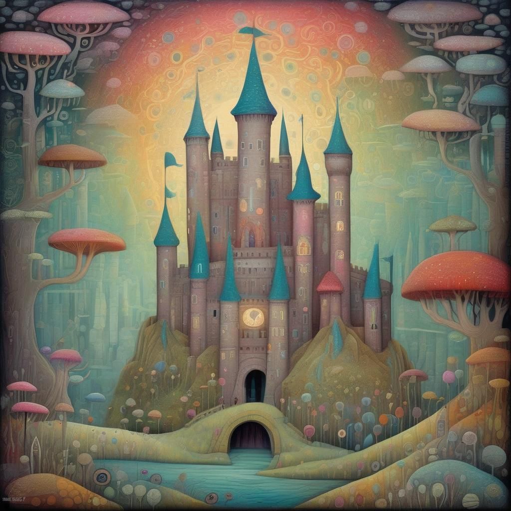 Psychedelic fantasy castle 1 - AI Generated Artwork - NightCafe Creator