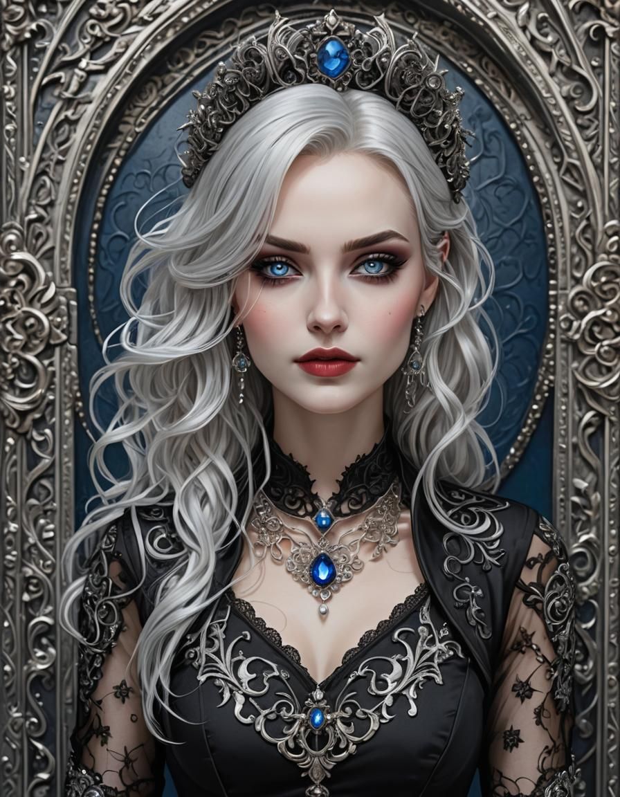 smiling goth goddess - AI Generated Artwork - NightCafe Creator