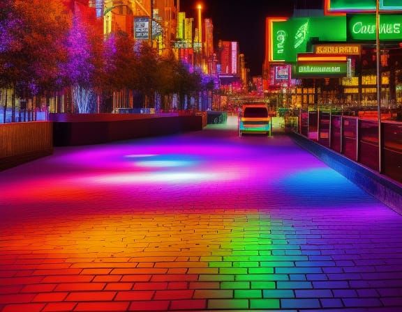 street in neon - AI Generated Artwork - NightCafe Creator