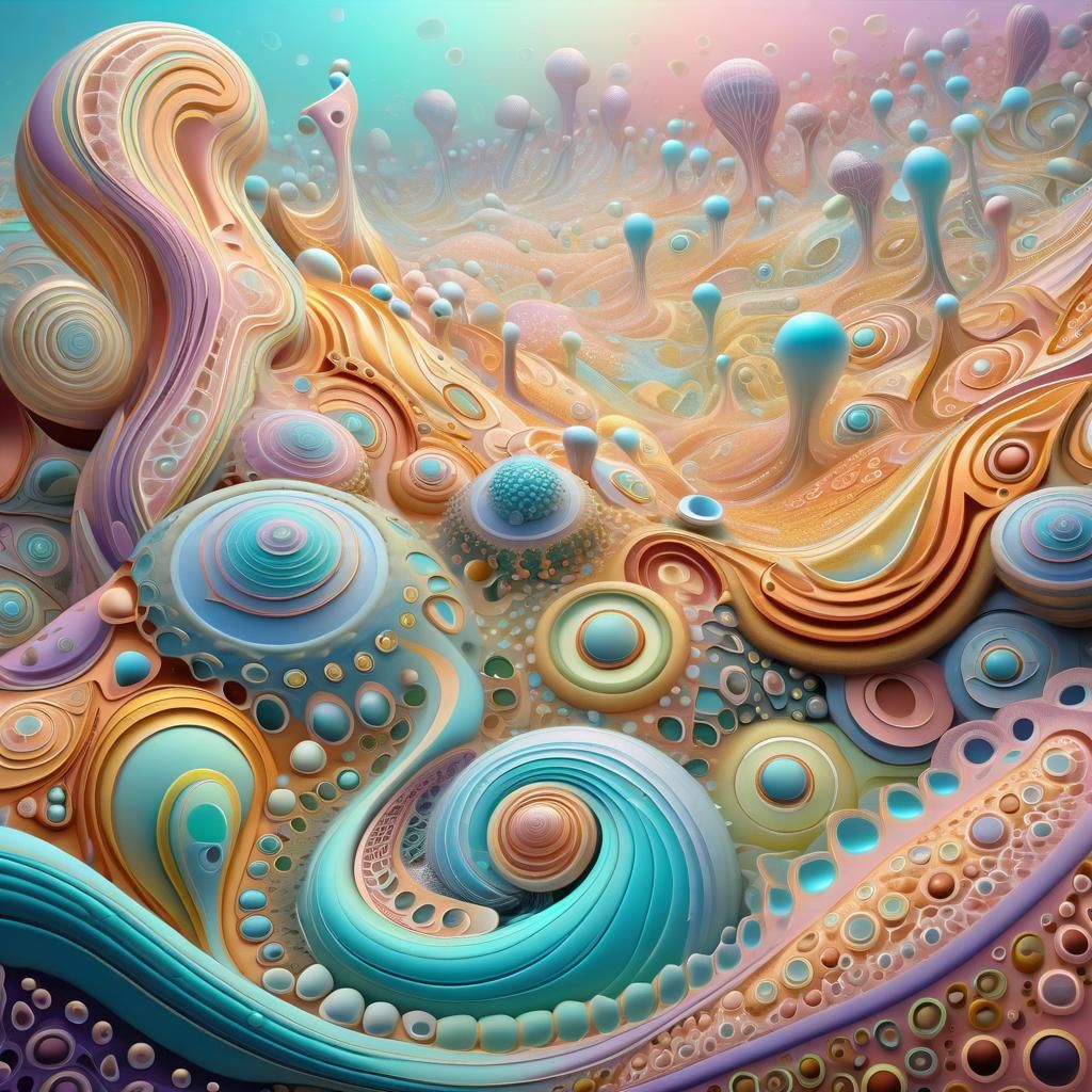 an imaginative 3D field of view, abstract digital art painting ...