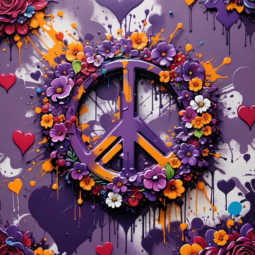 Graffiti peace sign art - AI Generated Artwork - NightCafe Creator