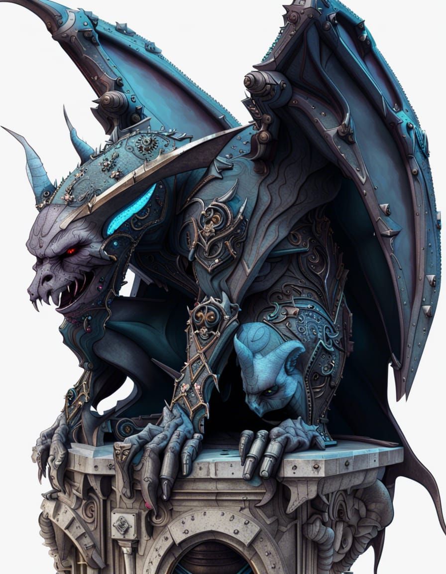 Cyberpunk gargoyles detailed matte painting, deep color, fantastical ...