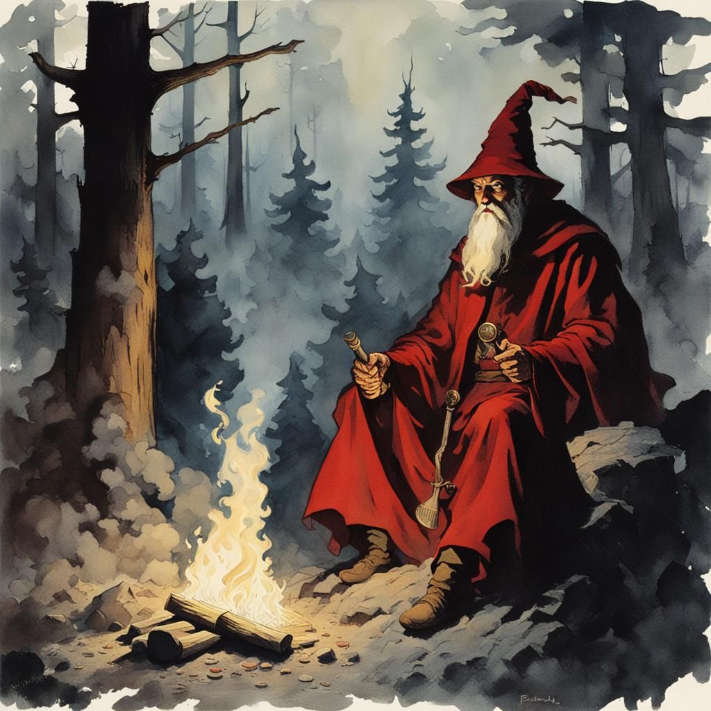 Dark Red wizard - AI Generated Artwork - NightCafe Creator