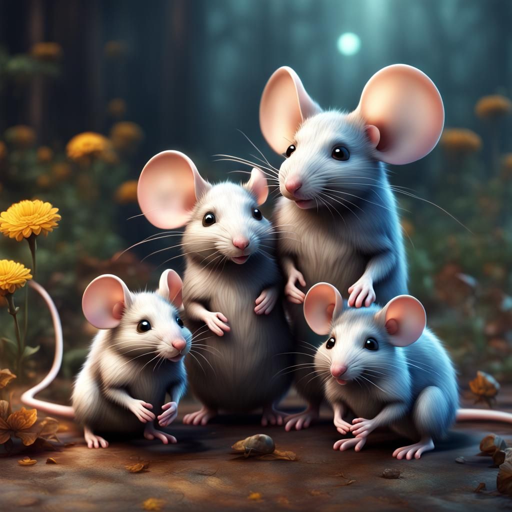 adorable cute mice family - AI Generated Artwork - NightCafe Creator