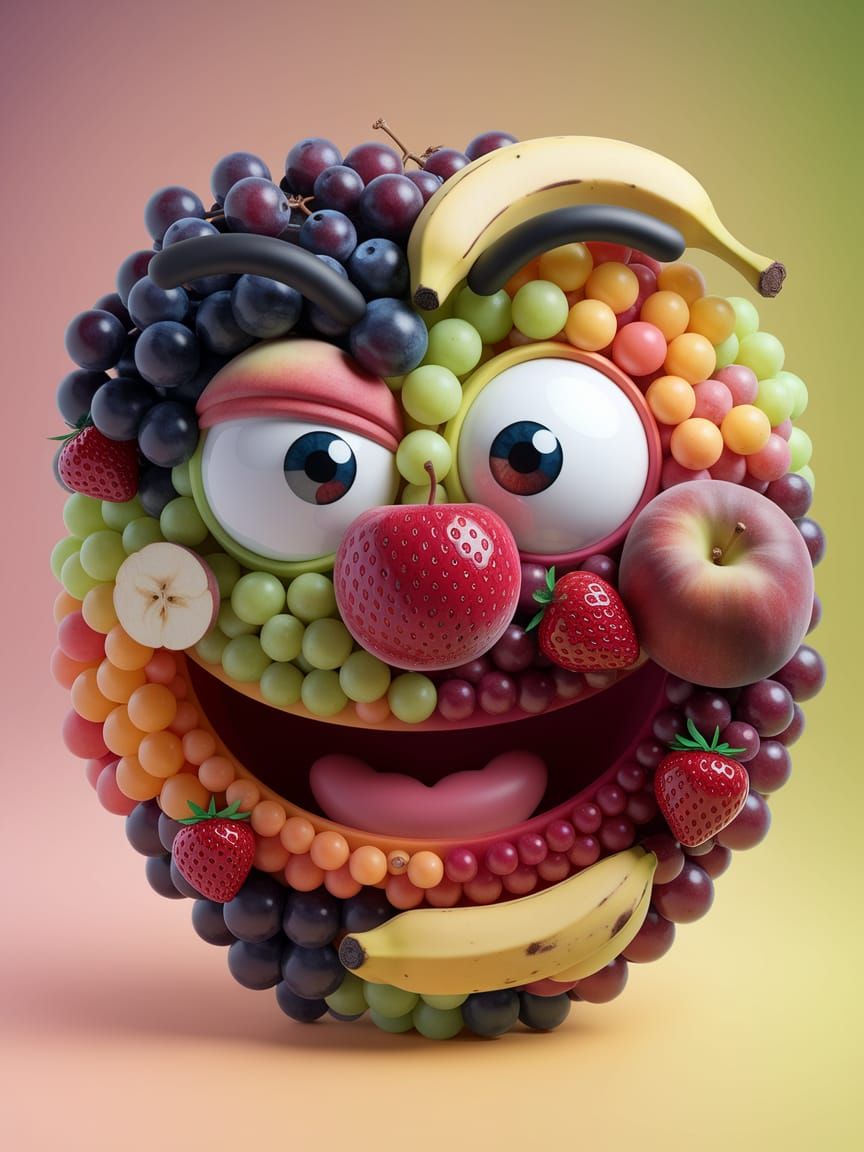 Portrait made of fruit - Portrait made of fruit