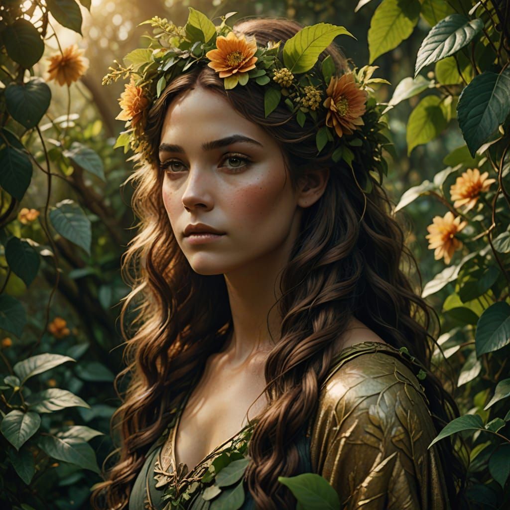 Gaea, Greek Goddess of the Earth, in a Cinematic P... - AI Art