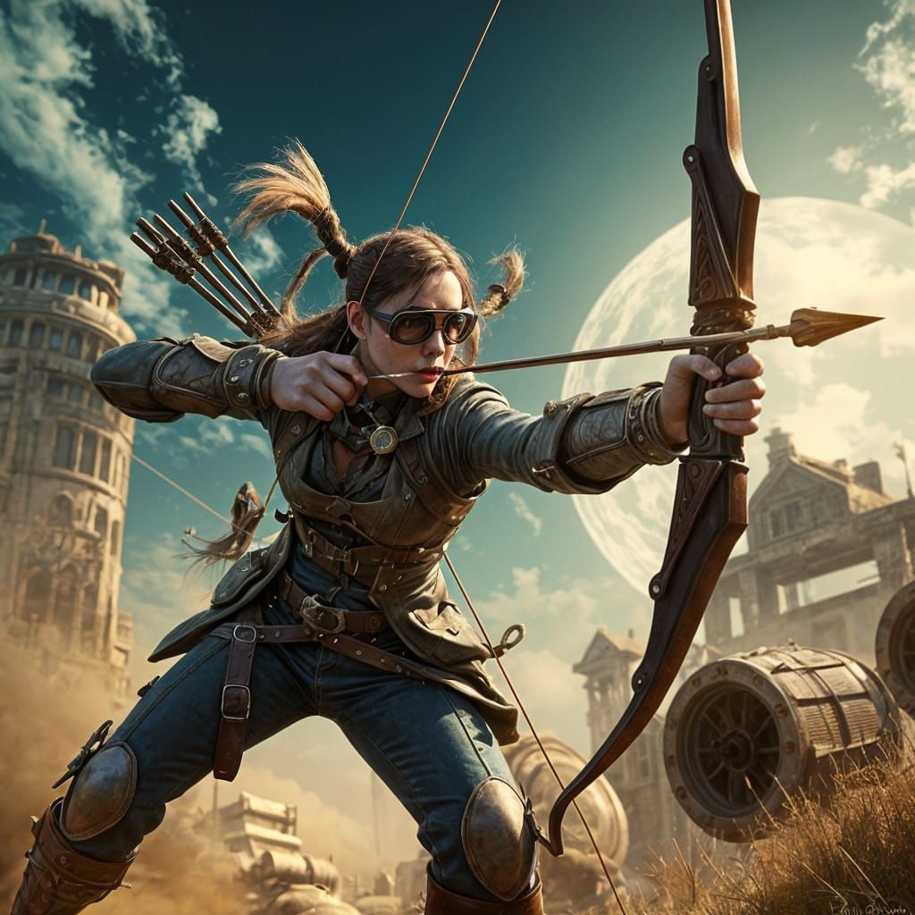 Steampunk Archers Engage in High-Stakes Battle in ... - AI Art