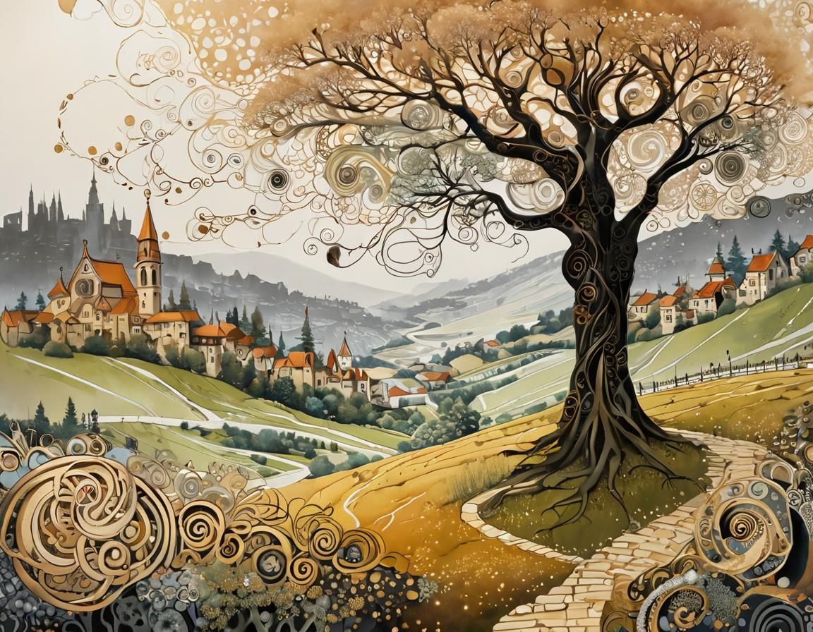 Zentangle - Surreal Woman Transforms into Bronze Zentangle ...