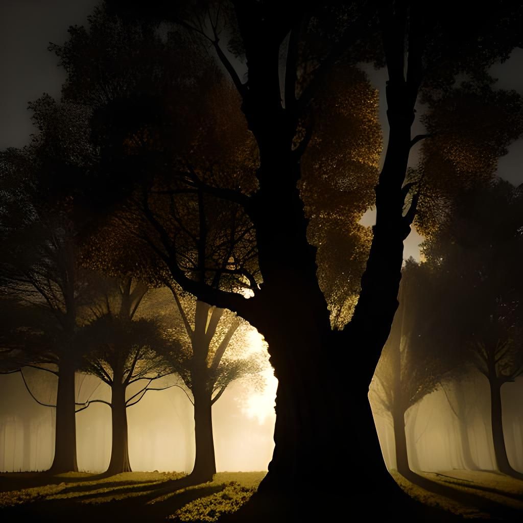 A backlit tree - AI Generated Artwork - NightCafe Creator