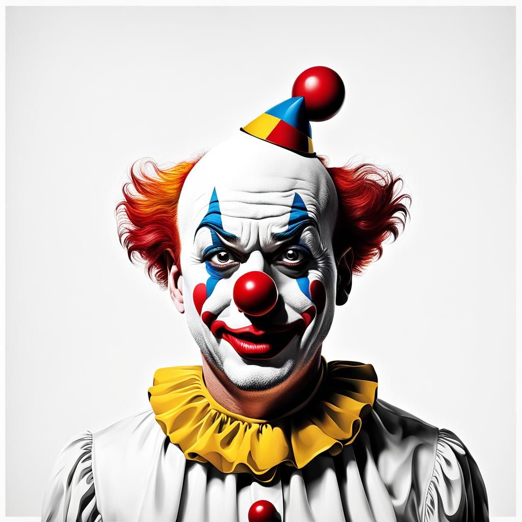 Minimalist clown illustration - AI Generated Artwork - NightCafe Creator