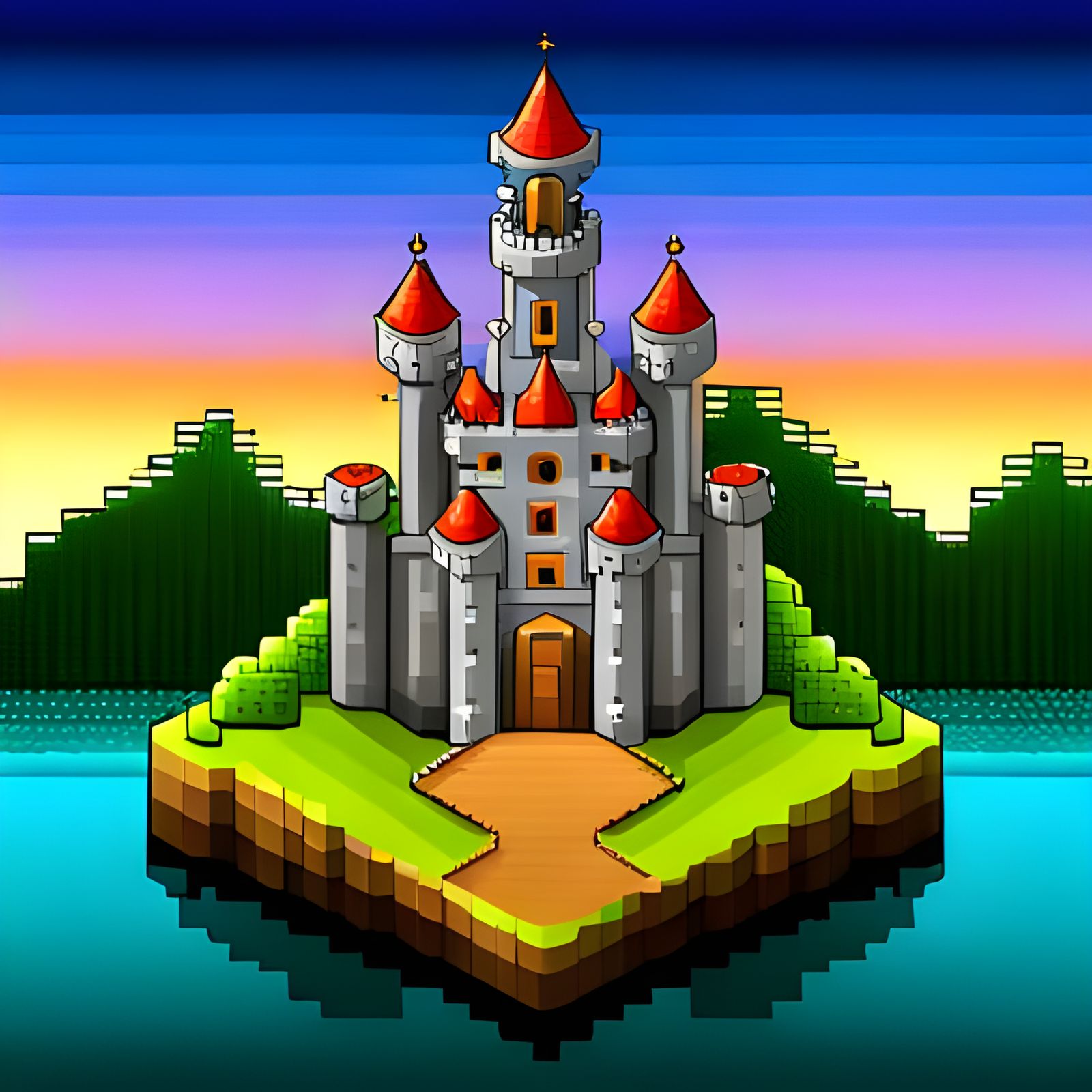 16bit Castle - AI Generated Artwork - NightCafe Creator