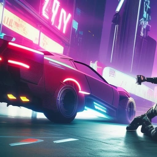 The Cyberpunk Driver - AI Generated Artwork - NightCafe Creator