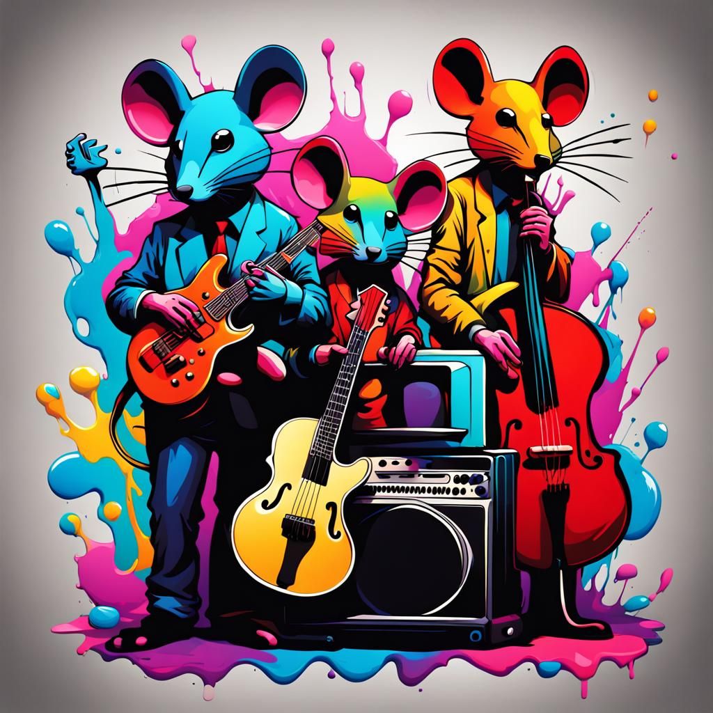 Mouses playing instruments - AI Generated Artwork - NightCafe Creator