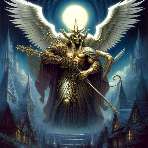 Surreal Hybrid Angel and Demon Masterpiece in Merg... - AI Art