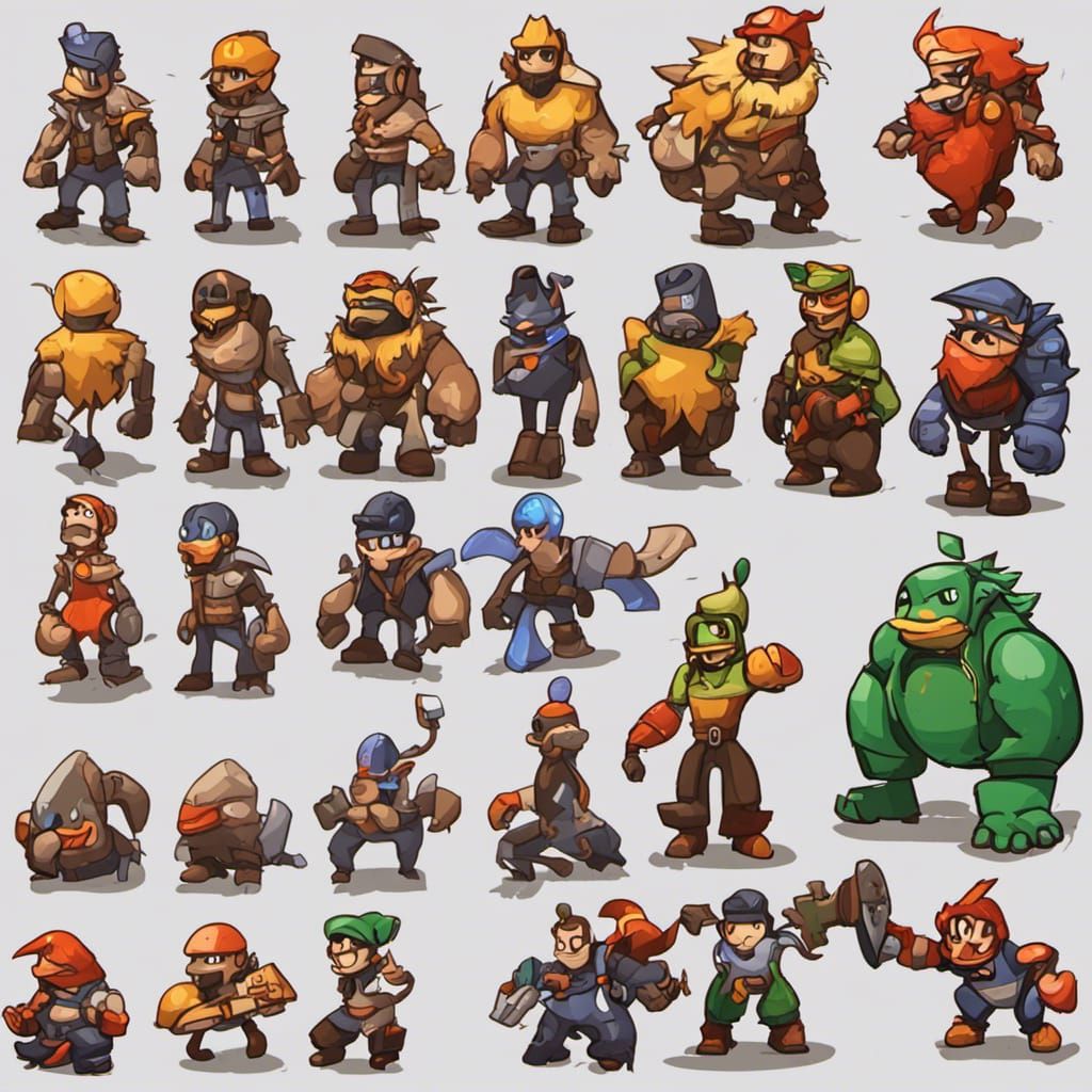 Basic 2d platformer video game character examples - AI Generated ...