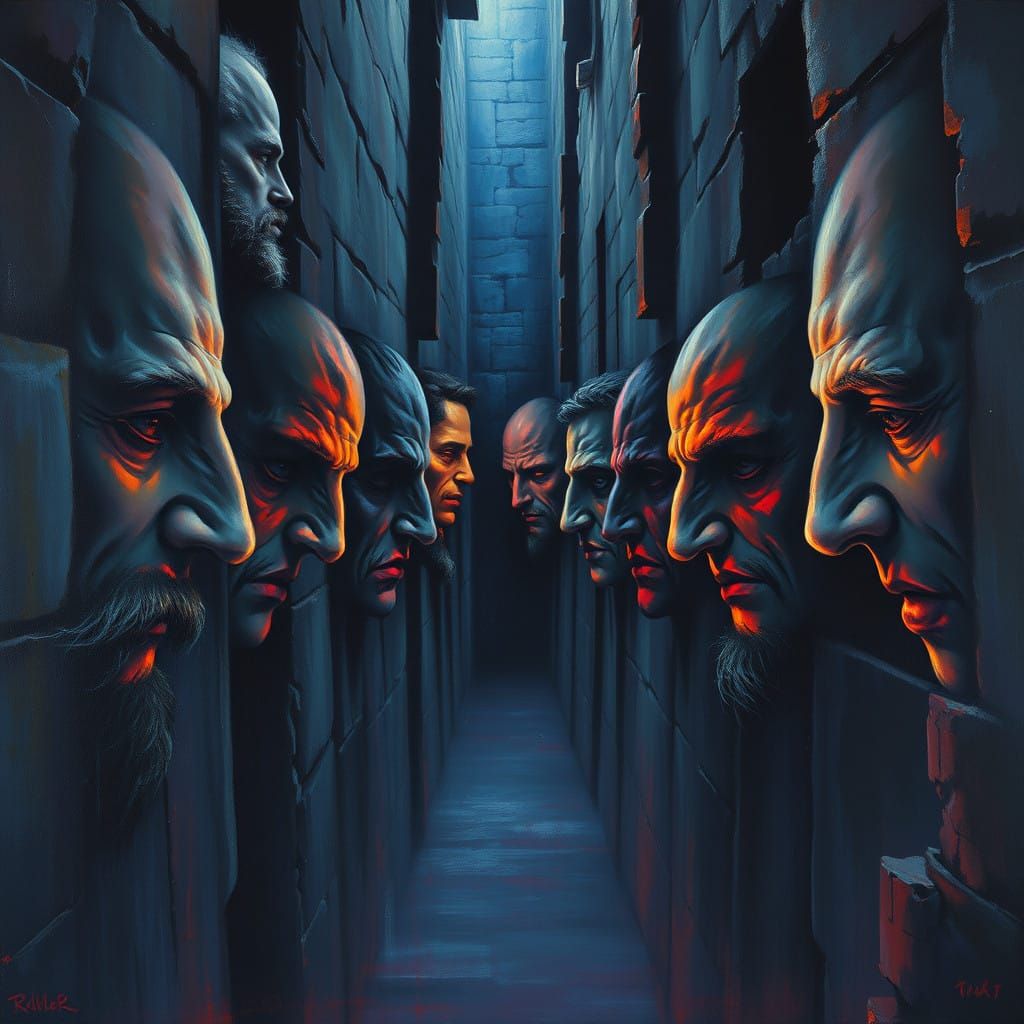 faces merging into walls - Human Faces Merging into Shadows...