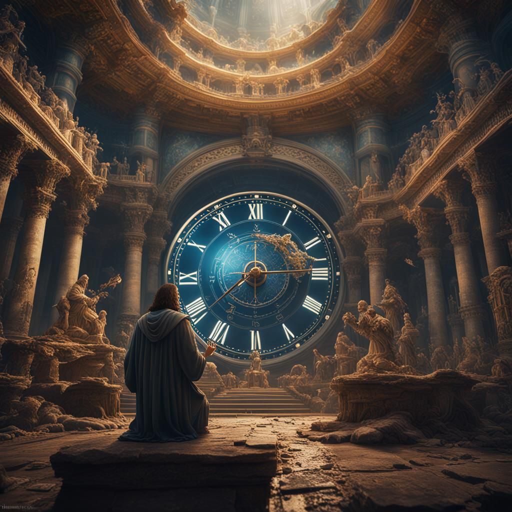 Jesus Christ creating time, the illusion of time - AI Generated Artwork ...