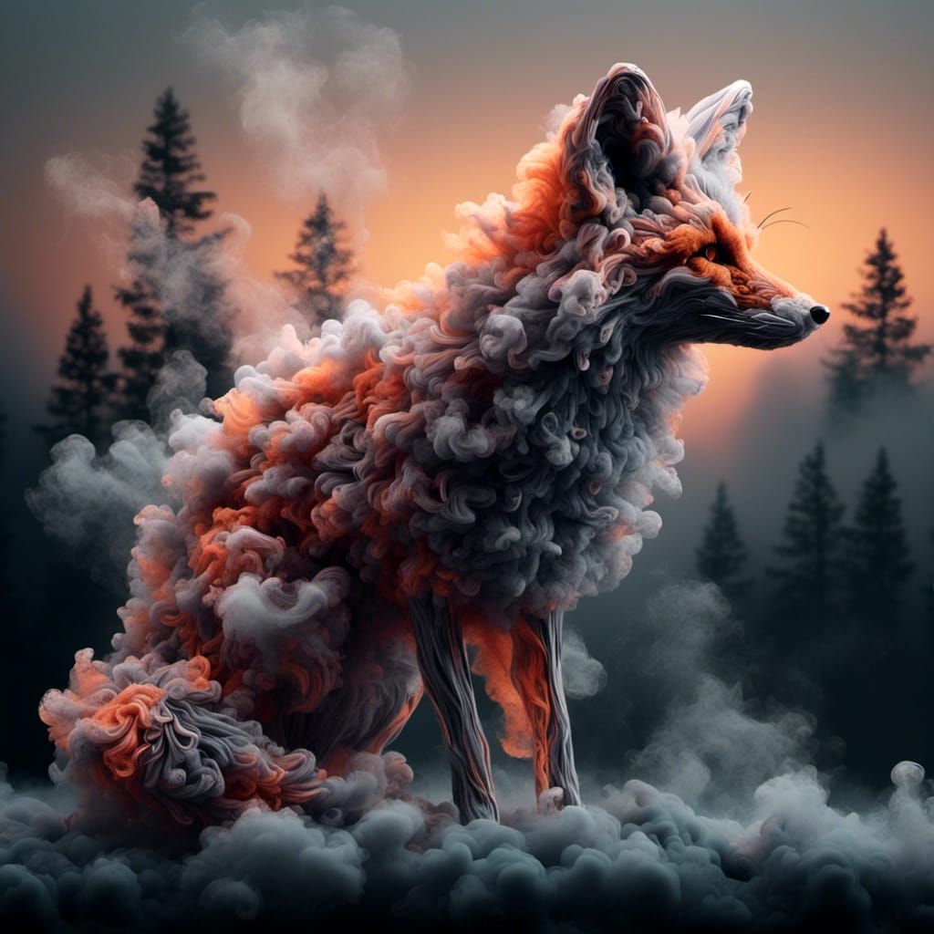 Smokey fox - AI Generated Artwork - NightCafe Creator