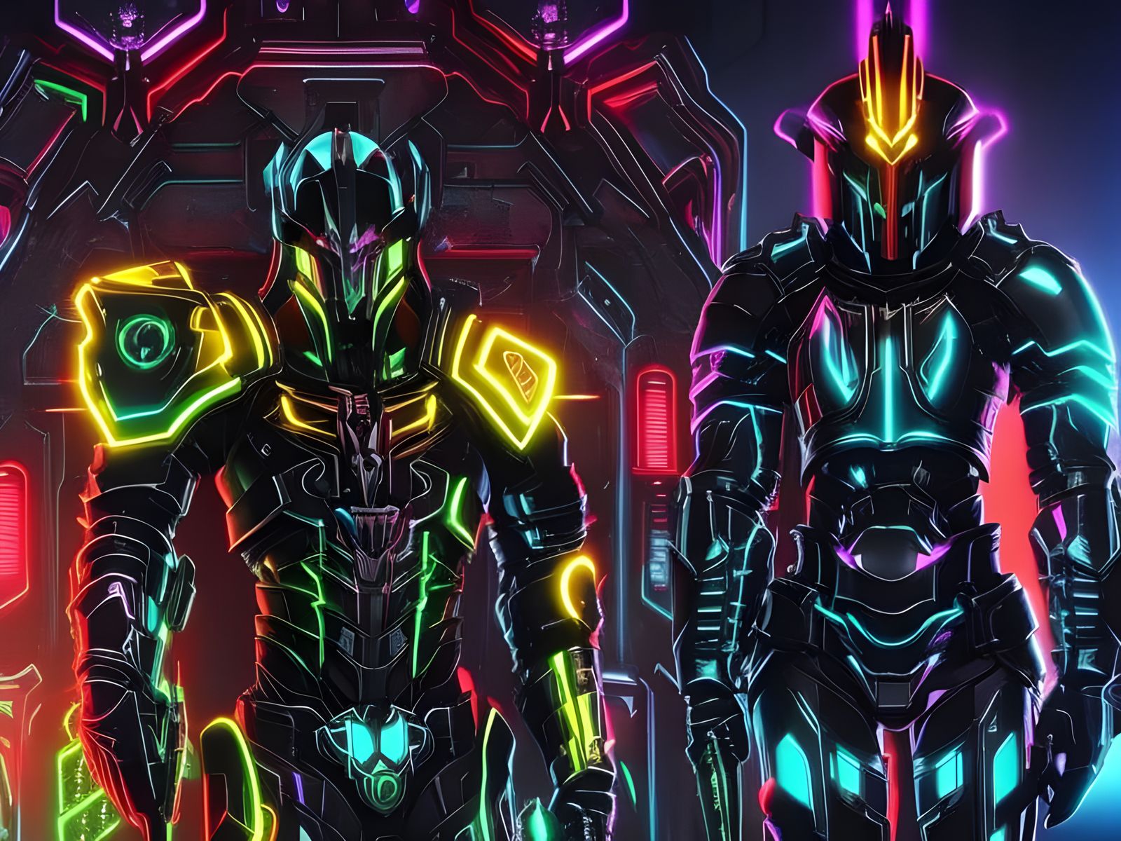 Neon Knights (#2) - AI Generated Artwork - NightCafe Creator