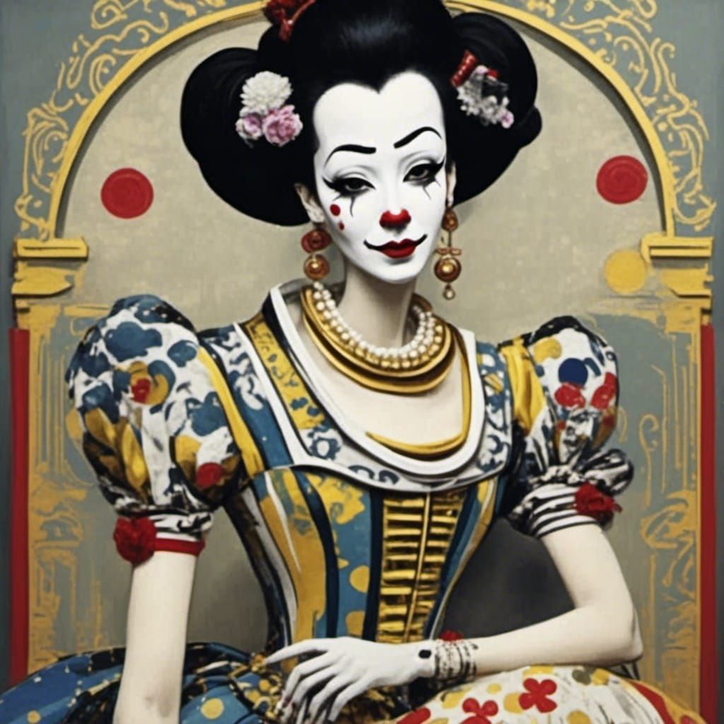 Clown geisha - AI Generated Artwork - NightCafe Creator