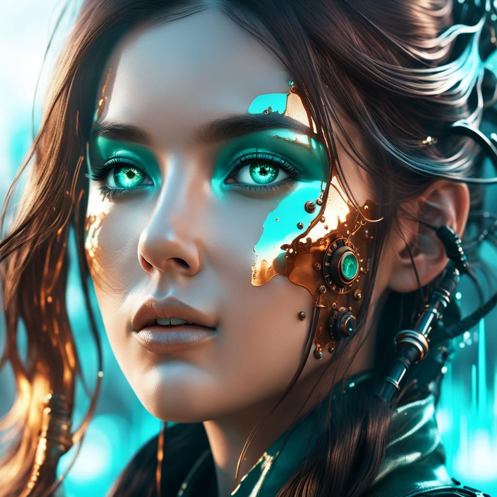 Turquoise Eyes - AI Generated Artwork - NightCafe Creator