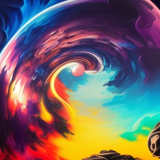 epic strange planets graffiti art, splash art, street art, spray paint ...