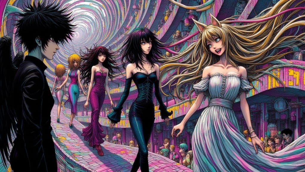 On the Catwalk! - Junji Ito Inspired Anime Fashion Runway