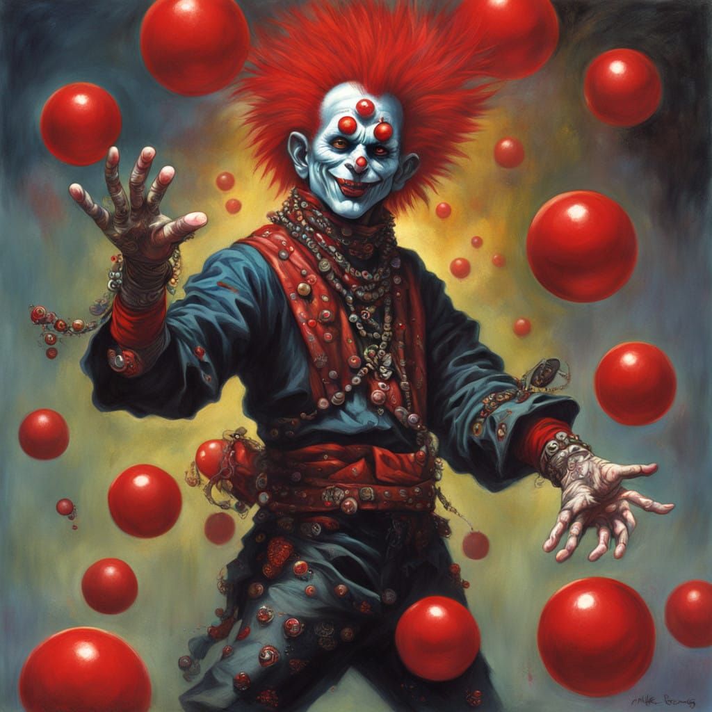 Juggling - Punk Rock Jester in Whimsical Fantasy Art
