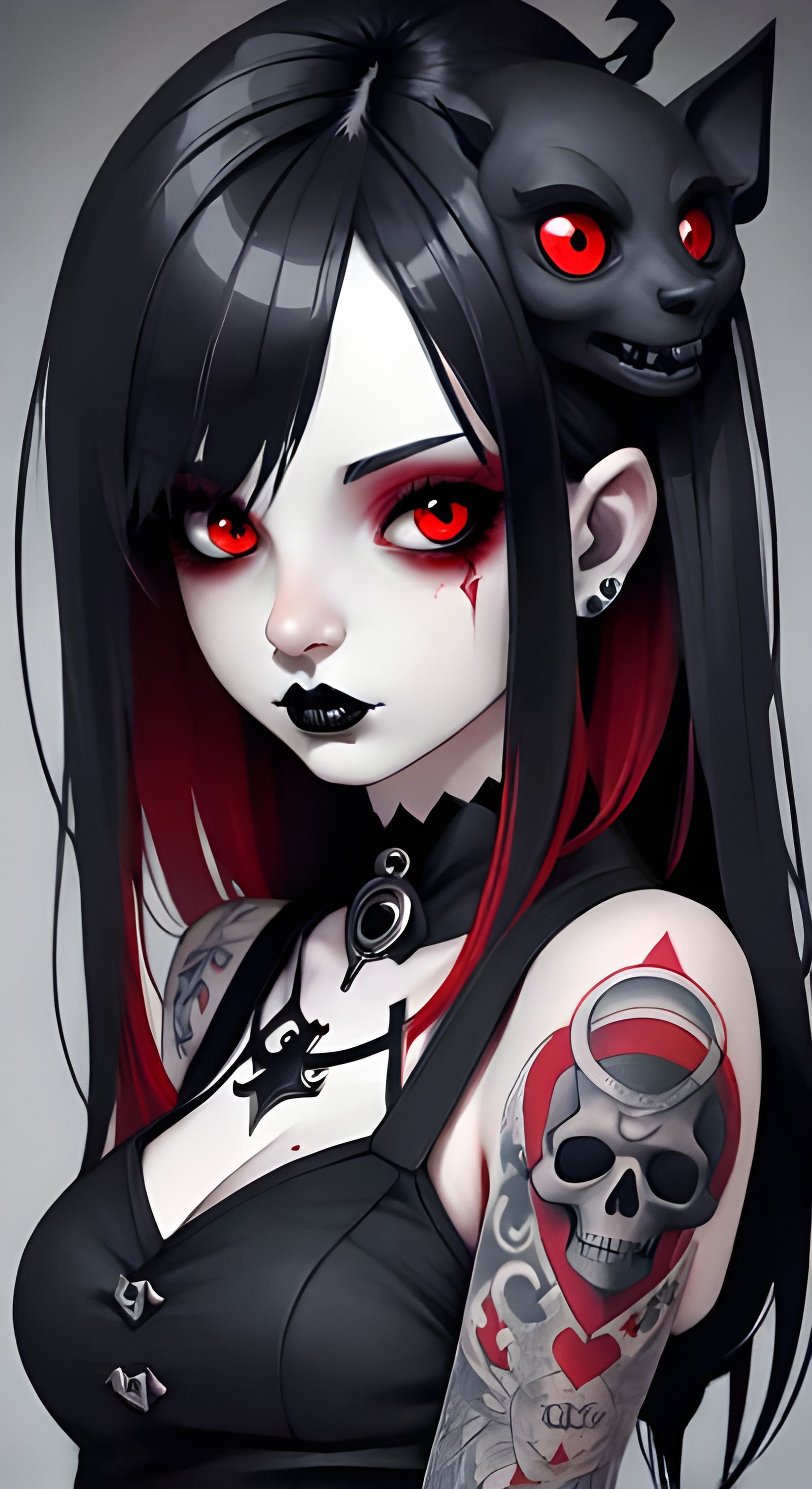 Beautiful Goth Girl Portrait - AI Generated Artwork - NightCafe Creator