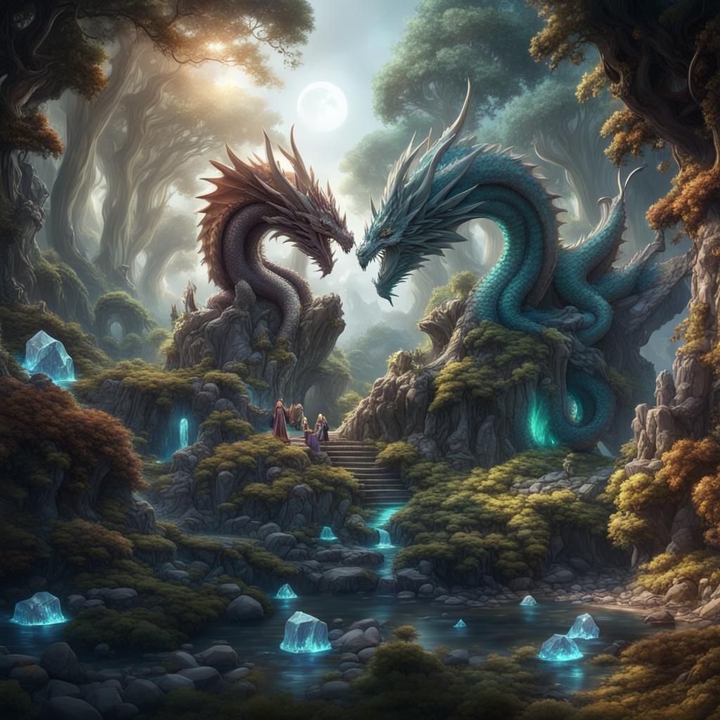 Moonlit Dragon Dreams - AI Generated Artwork - NightCafe Creator