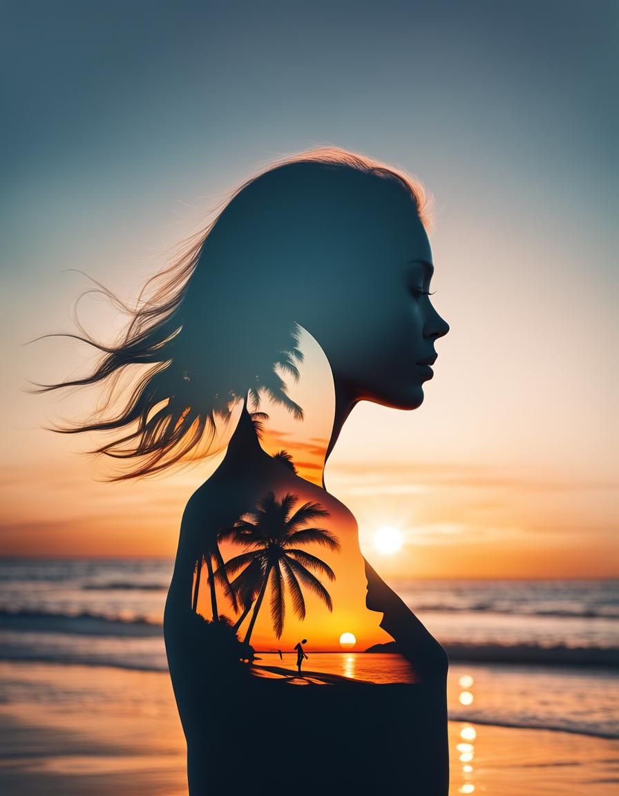 Model at Sunset - AI Generated Artwork - NightCafe Creator
