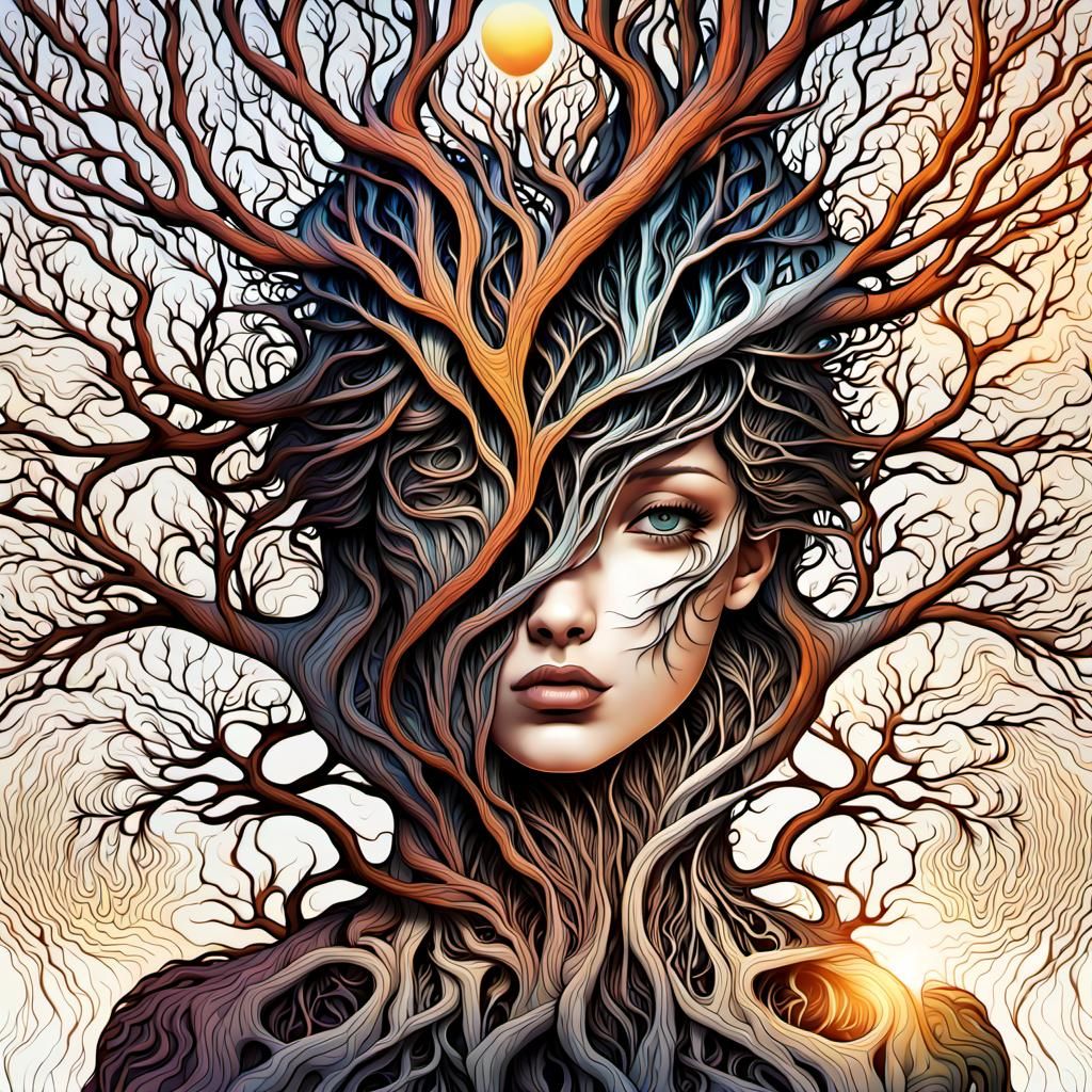 Evolving from a tree 3 - AI Generated Artwork - NightCafe Creator
