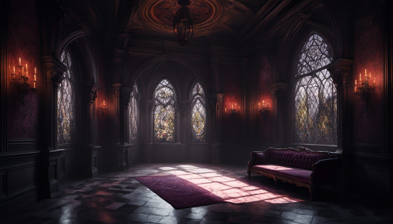 Gothic Lounge from the Victoriana - Gothic Splendor in Deep...