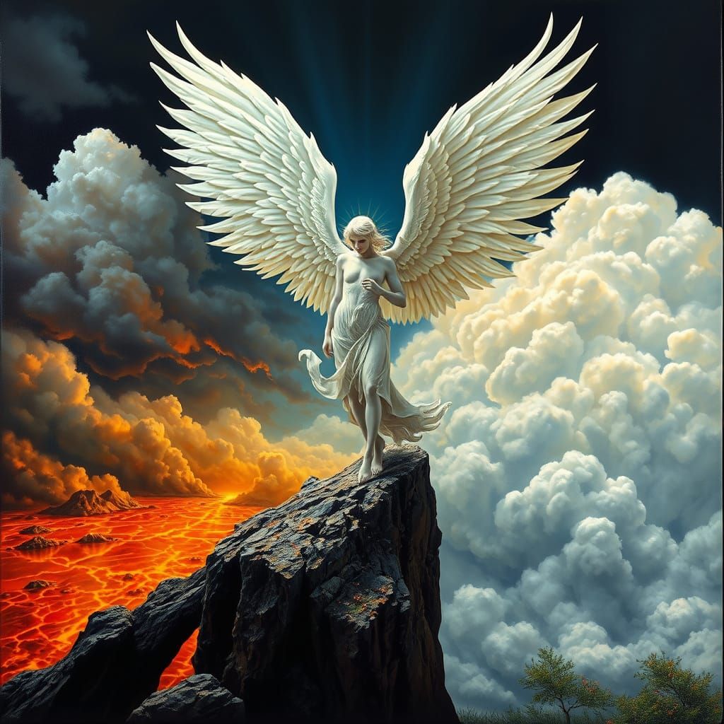 Surreal Angel Soul in a Dreamlike Landscape - AI Art
