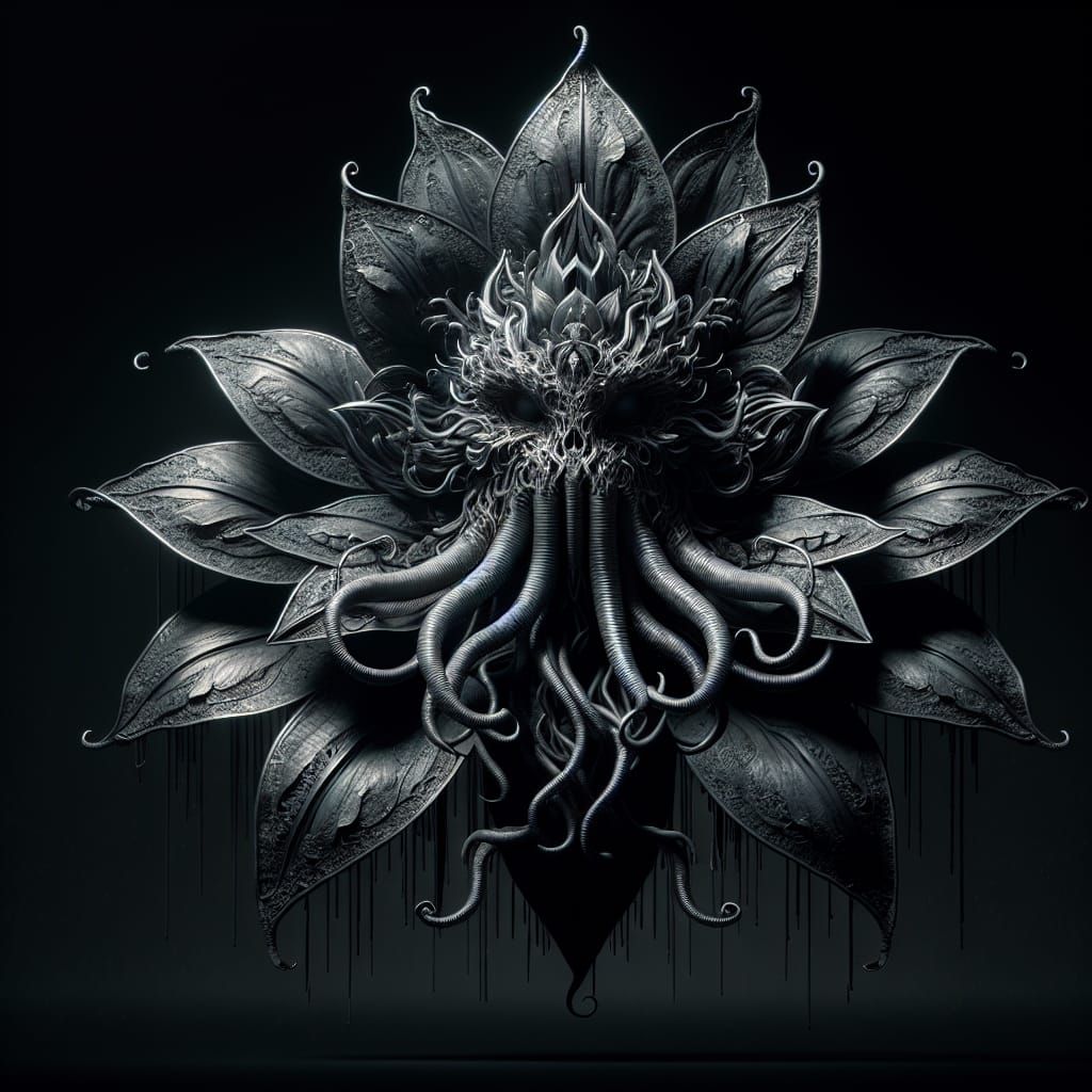 Steel flowers cthulhu - AI Generated Artwork - NightCafe Creator