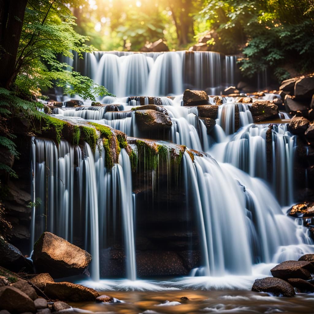 Waterfalls - AI Generated Artwork - NightCafe Creator