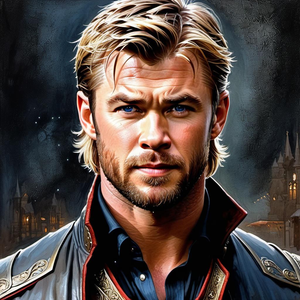 Portrait, Chris Hemsworth - AI Generated Artwork - NightCafe Creator