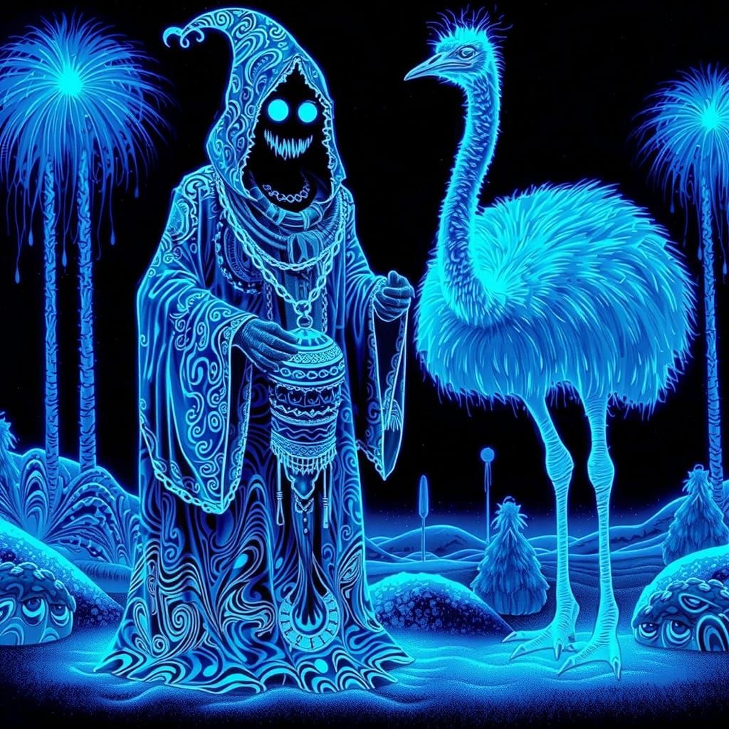 Psychedelic Oasis Caricature, Underground Comix St... - AI Art