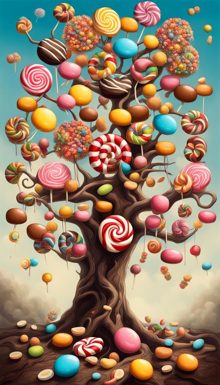A candy tree - AI Generated Artwork - NightCafe Creator