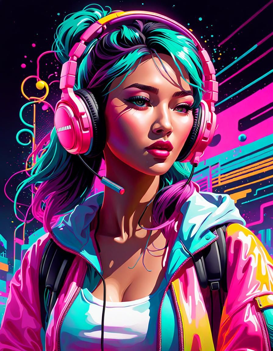 Gamer girl - AI Generated Artwork - NightCafe Creator