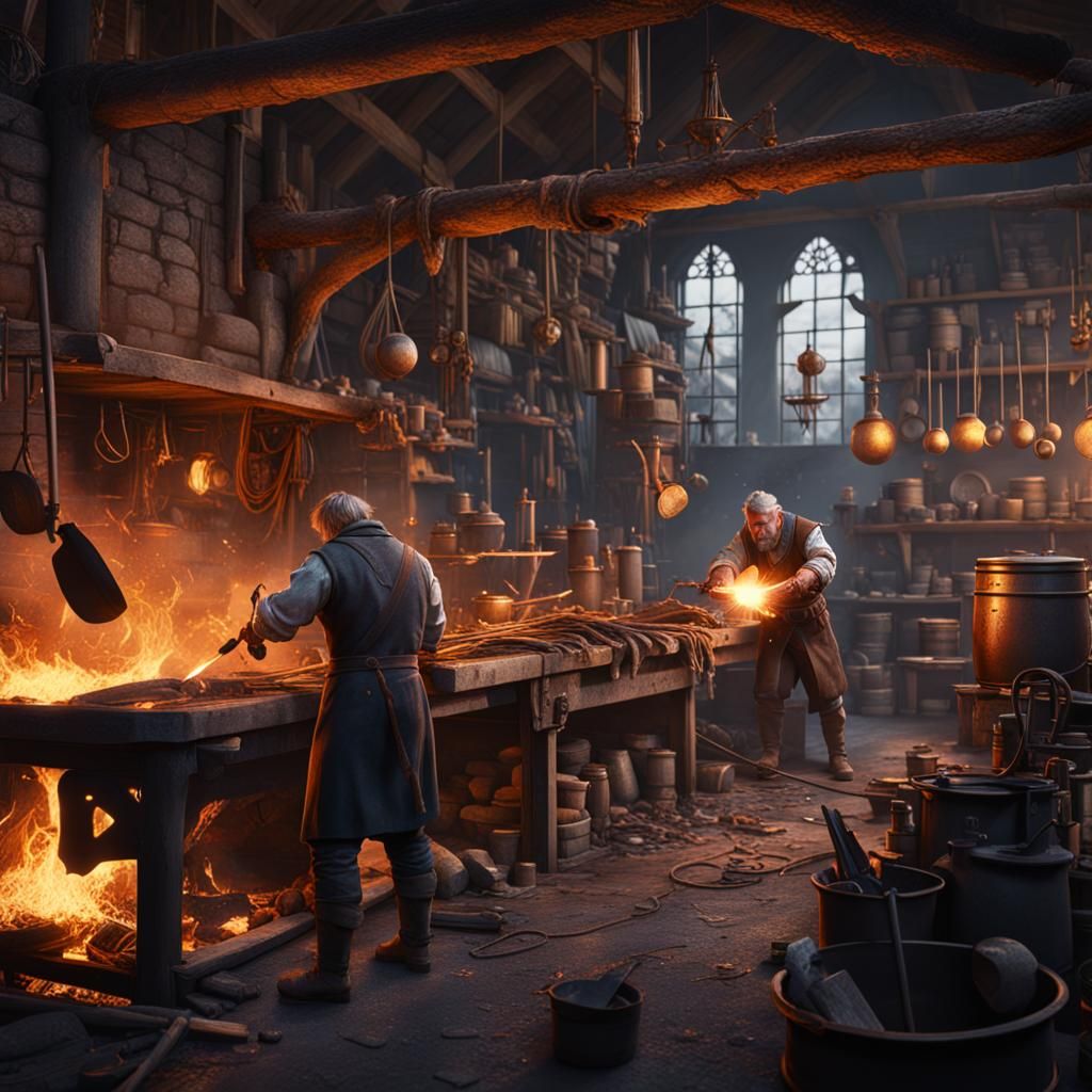Blacksmith hard at work - AI Generated Artwork - NightCafe Creator