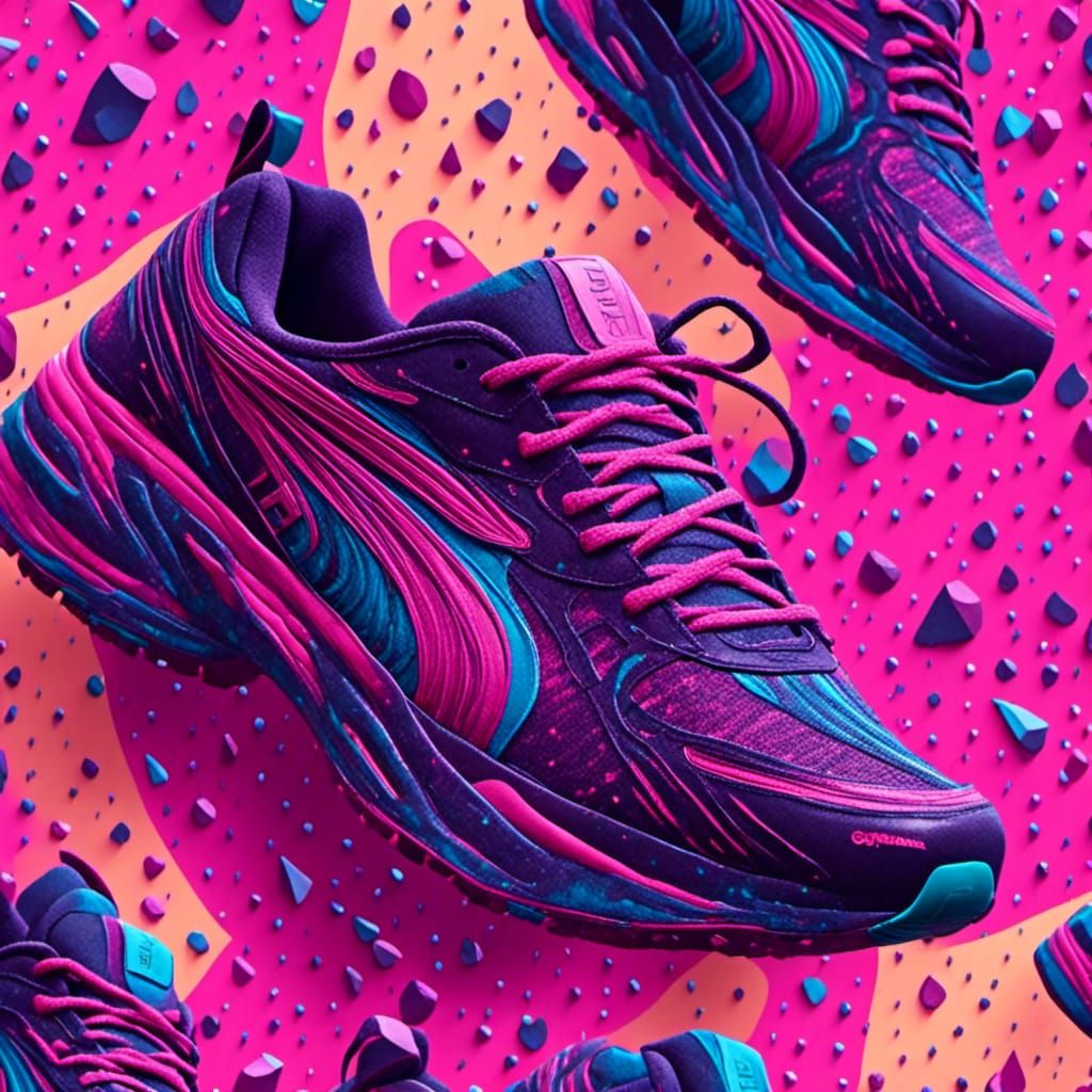 synth wave giant running shoe - AI Generated Artwork - NightCafe Creator