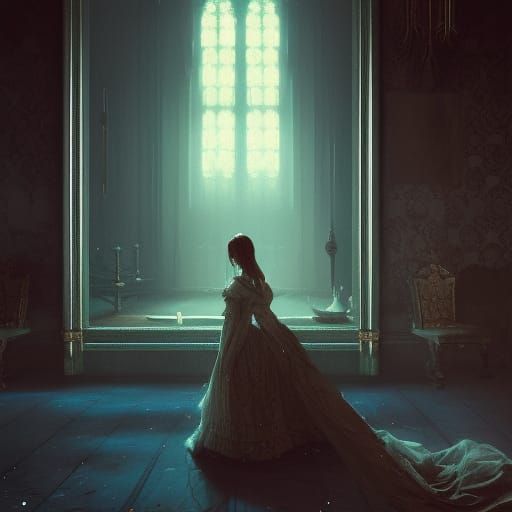 a lonely vampire with no reflection in the mirror - AI Generated ...