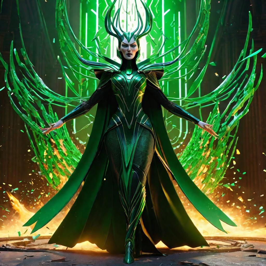 Hela, the Goddess of Death unleashing her power. - AI Generated Artwork ...