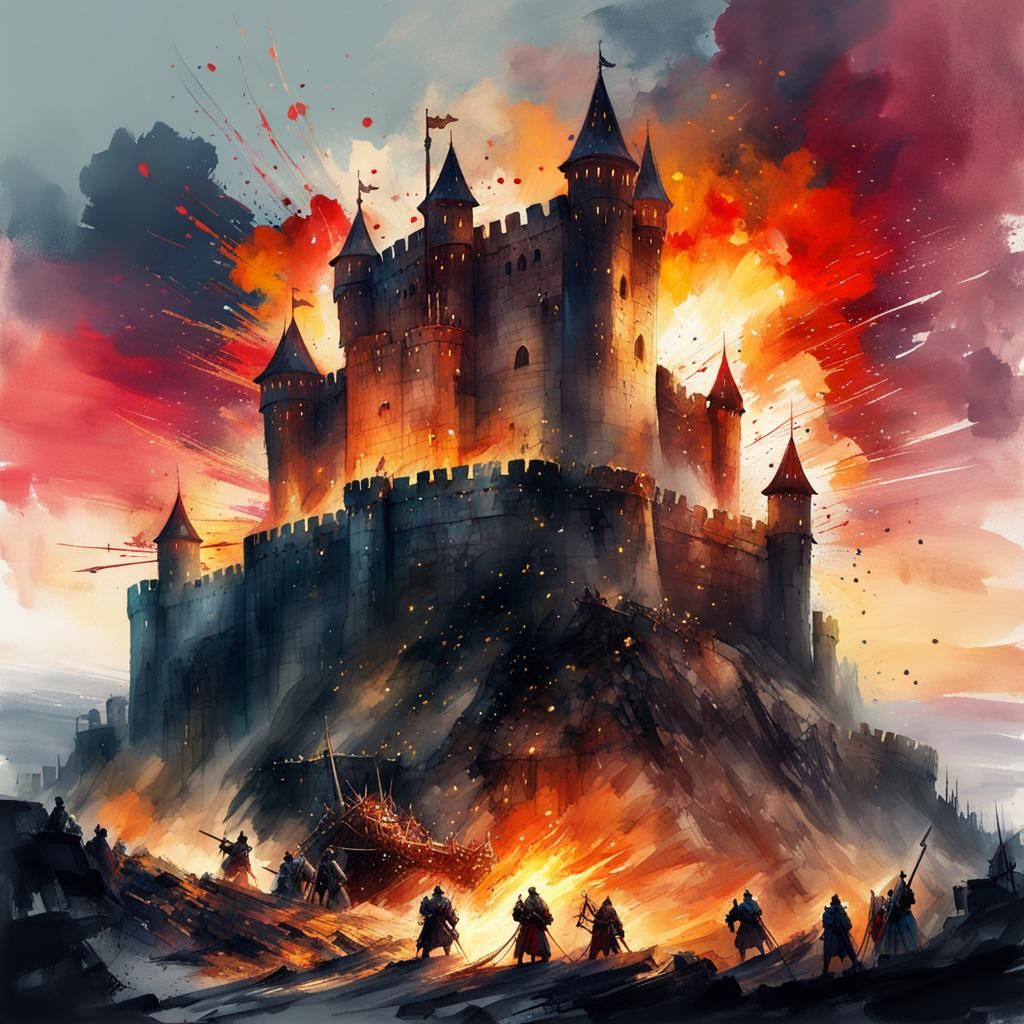 Medieval castle siege - AI Generated Artwork - NightCafe Creator