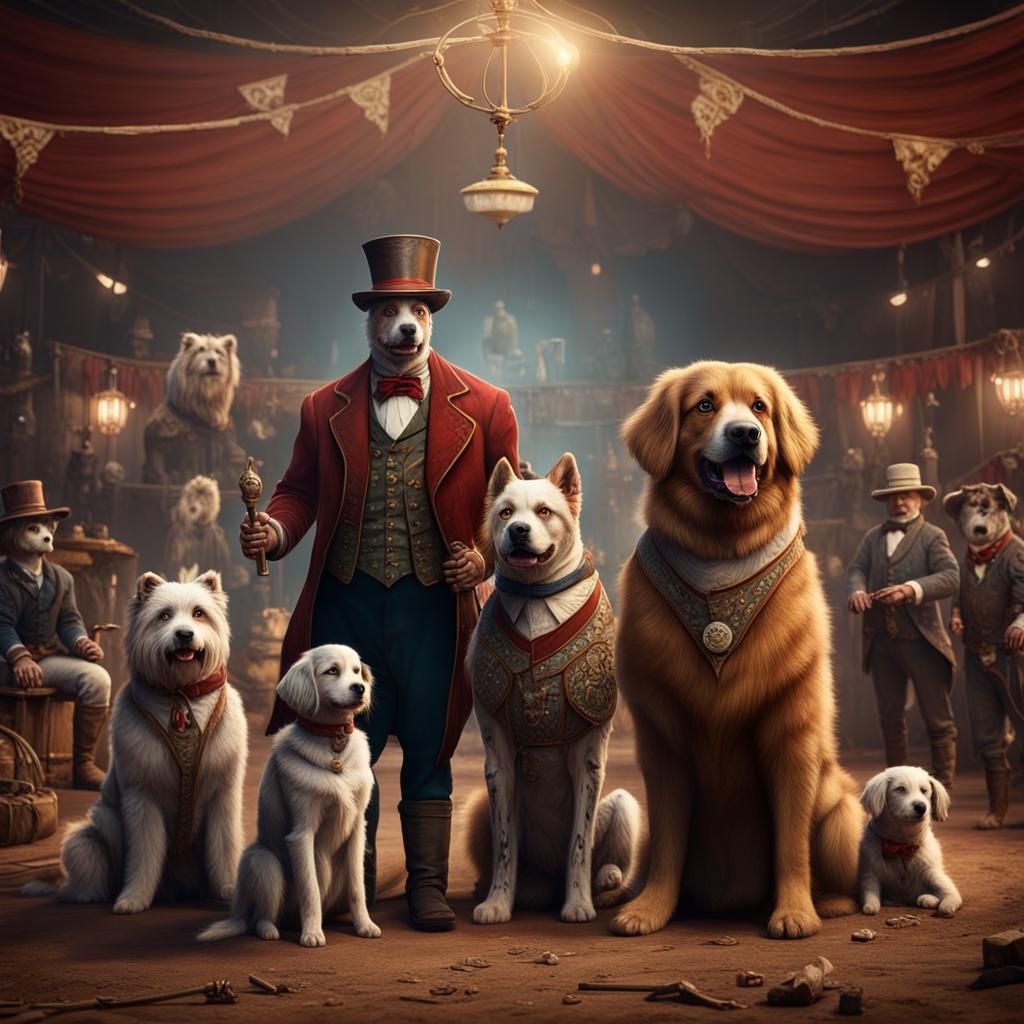 Russian family trained multiple dogs act in an American Old West circus ...