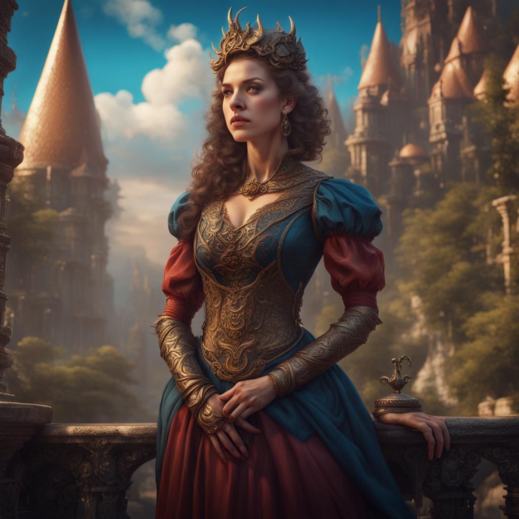 Portrait of a Voluptous woman in a fantasy setting - AI Generated ...